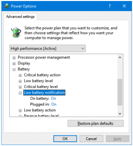 How to Turn Low Battery Notification On or Off in Windows 10, 8.1/8, 7 ...