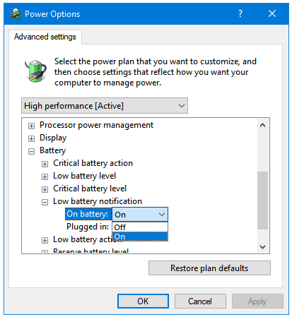 How to Turn Low Battery Notification On or Off in Windows 10, 8.1/8, 7 ...