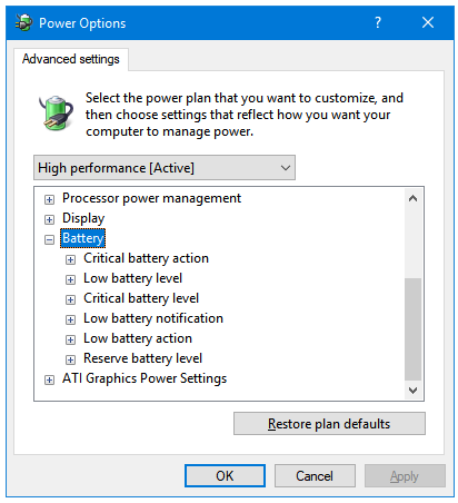 How to Change Low, Critical and Reserve Battery Levels in Windows 10, 8 ...